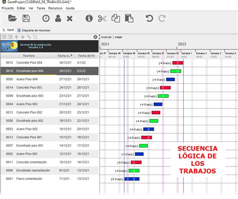 PROGRAMACIÓN DE LA OBRA WarisSoft Software para la Construcción