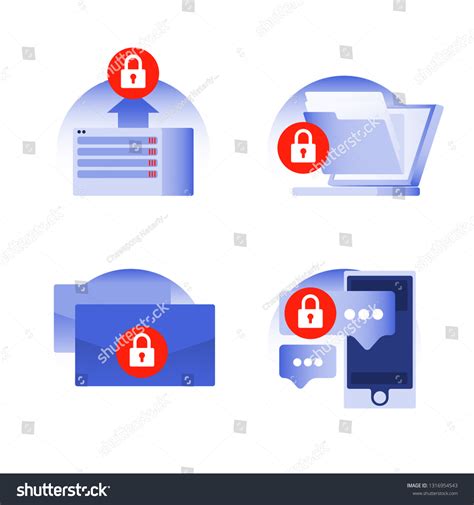 Data Protection Icons Set Vector Illustration Stock Vector Royalty