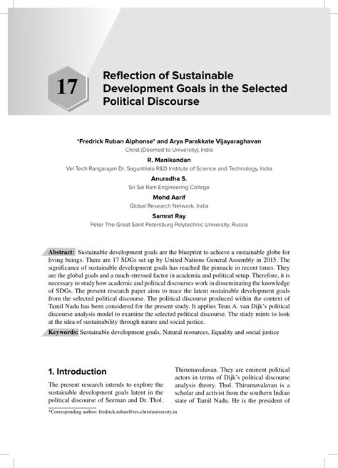 Pdf Reflection Of Sustainable Development Goals In The Selected Political Discourse
