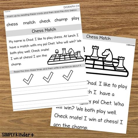 Reading Fluency And Comprehension Passages Digraph Ch Simply Kinder
