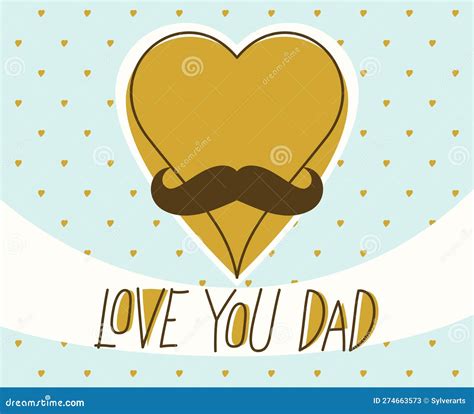 Heart With Mustaches Father Funny Symbol Vector Icon Father Day