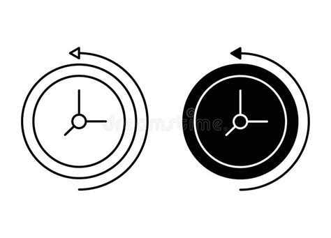 Time Travelling Outline Icon Collection Or Set Time Travelling Thin Vector Line Art Stock