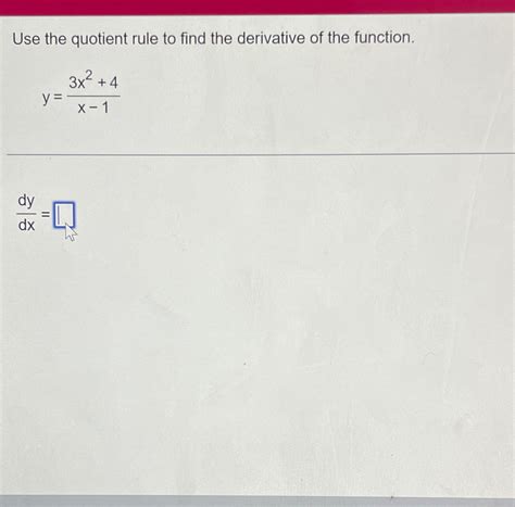 Solved Use the quotient rule to find the derivative of the | Chegg.com