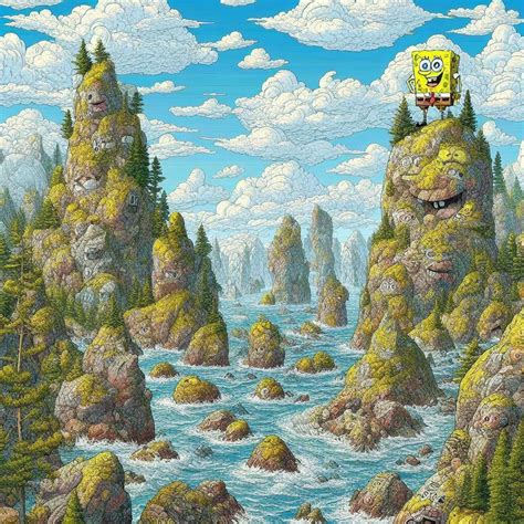 Hide Spongebob In A Landscape Rweirddalle