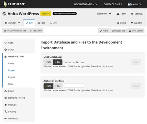 manually migrate sites to pantheon pantheon docs