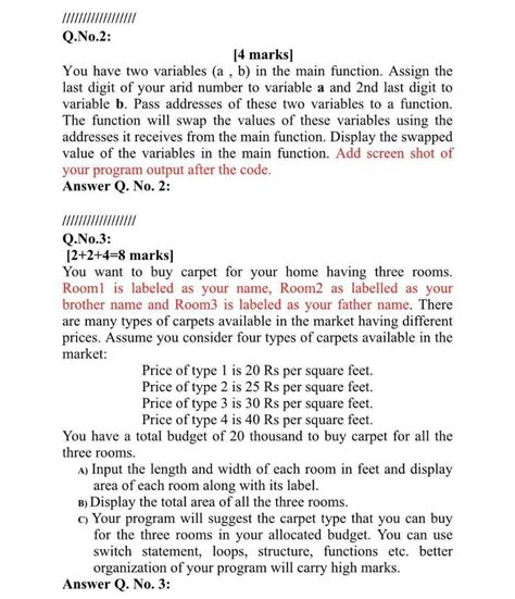 Solved Qno2 4 Marks You Have Two Variables A B In