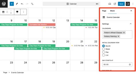 how to add the event calendar wordpress block motopress