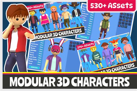 Modular 3d City Characters Pack 3d Humanoids Unity Asset Store