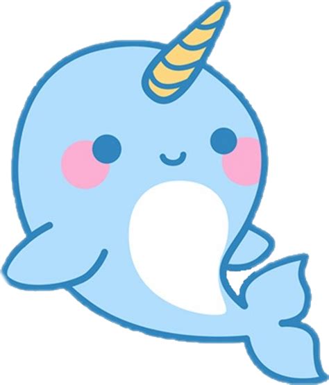 Whale Sticker Cute Cartoon Narwhal Clipart Full Size Clipart
