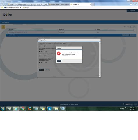 Wt 8324 Recruit Server Error Occurred On Preliminary Questionnaire