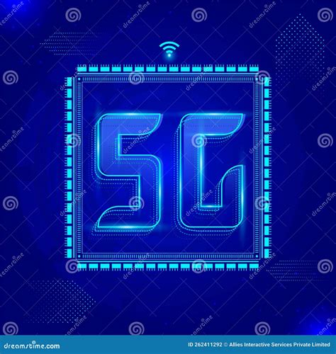 G Chip Processor Technology Background In Blue Stock Illustration Illustration Of Launching