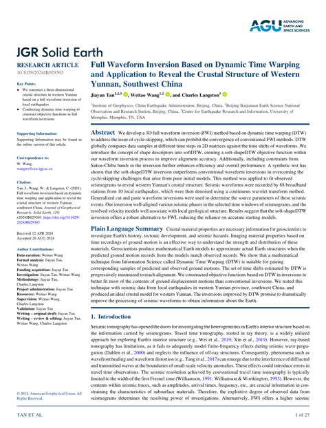 full waveform inversion based on dynamic time warping and application