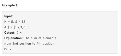 Subarray With Given Sum Barenya Kumar Panda Medium