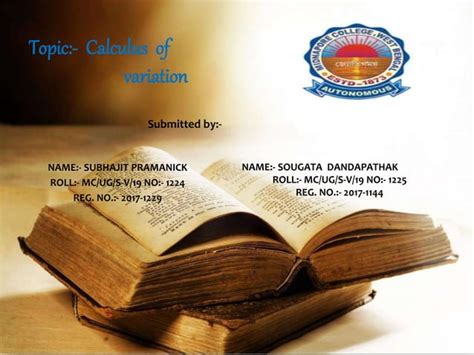 Seminar Calculus Of Variation PPT