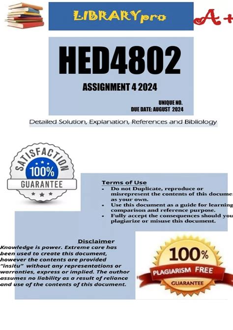 Hed4802 Assignment 4 Full Solutions 2024 Curriculum Studies Hed4802