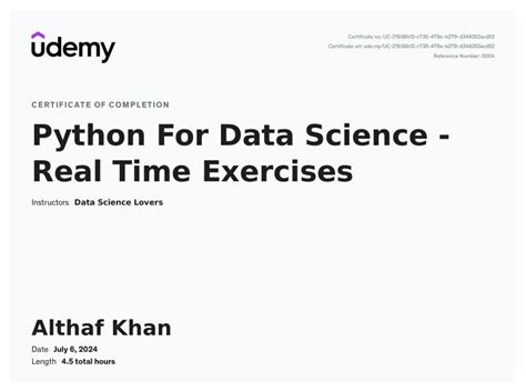 Patan Althaf On Linkedin Check Out This Certificate I Got For Python For Data Science Real Time