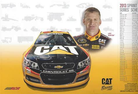 2013 Jeff Burton Caterpillar 31 Nascar Sprint Cup Postcard Ebay
