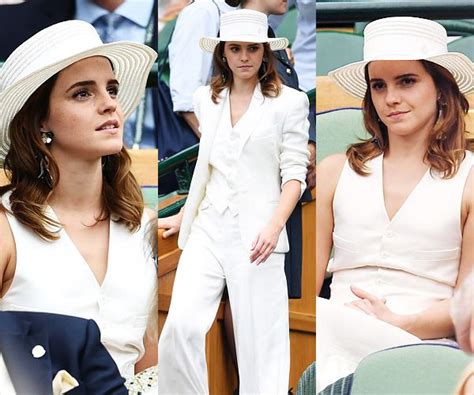 Emma Watson In Ralph Lauren Attends The Wimbledon Tennis