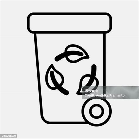 아이콘 휴지통 생태 및 환경 요소 선 스타일의 아이콘입니다 인쇄물 포스터 로고 인포그래픽 등에 적합합니다 0명에 대한 스톡 벡터 아트 및 기타 이미지 Istock