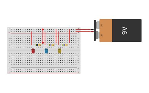 Circuit Design Multiple Led And Resistor In A Parallel Circuit Matt Tinkercad