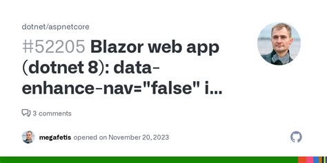 blazor web app dotnet 8 data enhance nav false is not working when