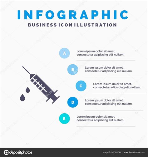 Dope Injection Medical Drug Solid Icon Infographics 5 Steps P Stock