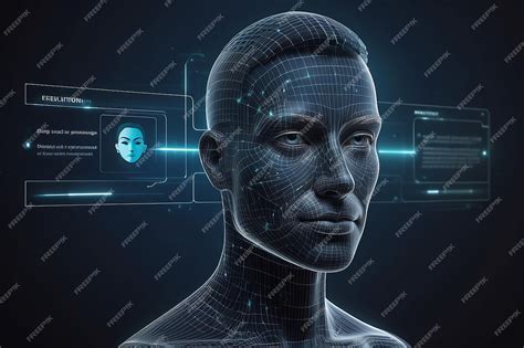 premium photo 3d face recognition illustration with check mark