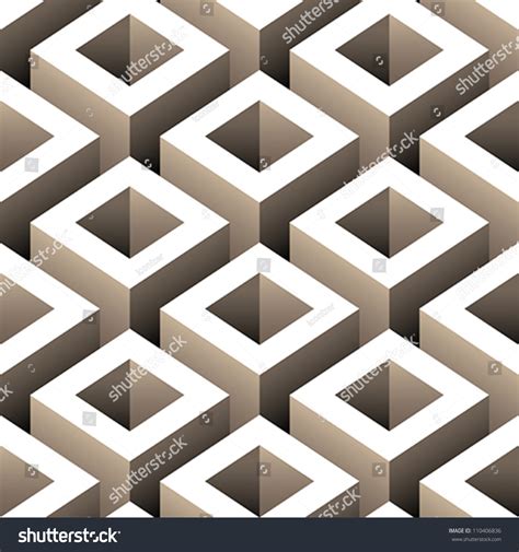 Abstract Boxes 3d Seamless Pattern Background Stock Vector 110406836