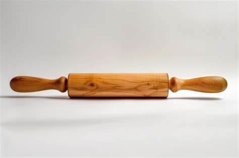 Premium Photo A Classic Wooden Rolling Pin With Handles