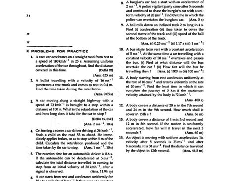 Kinematic Question Class 11 Pdf