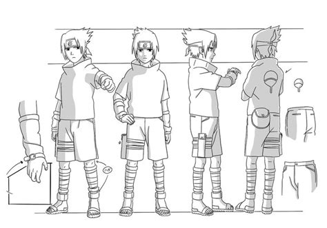 Sasuke Naruto Model Sheet Shadows Manga Drawing Naruto Shadow