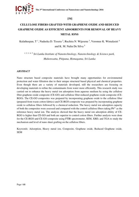 Pdf Cellulose Fibers Grafted With Graphene Oxide And Reduced Graphene