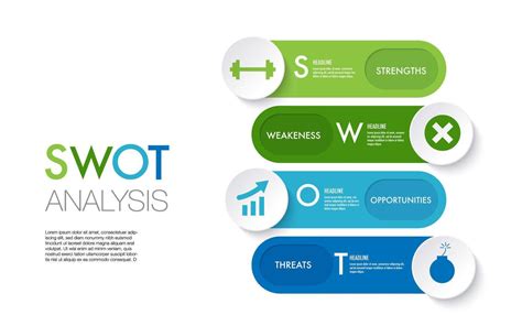 Infographic Template For Green Swot Analysis 56511835 Vector Art At