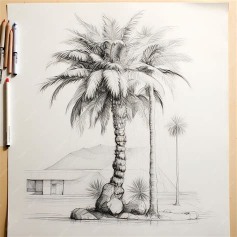 Premium Photo Palm Tree Pencil Sketch