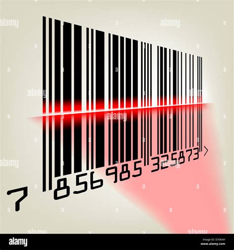 Bar Code With Laser Light Stock Photo Alamy