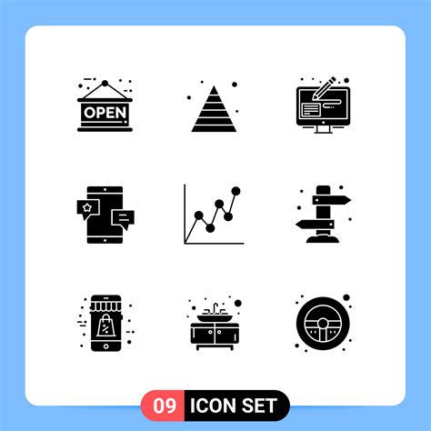 Set Of 9 Modern Ui Icons Symbols Signs For Card Promotion Edit Network Community Editable Vector