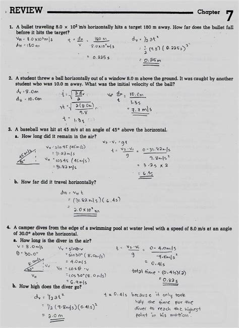 Horizontal Projectile Motion Worksheet Printable Calendars At A Glance