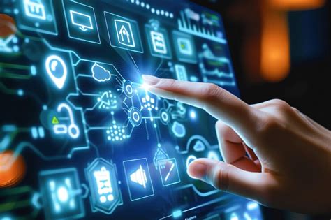 Premium Photo Hands Programming Or Setting Up Smart Home Automation Smart Control Panel Display