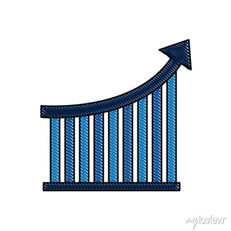 Bar Graph Arrow Growth Financial Business Statistic Vector Illustration Wall Mural • Murals