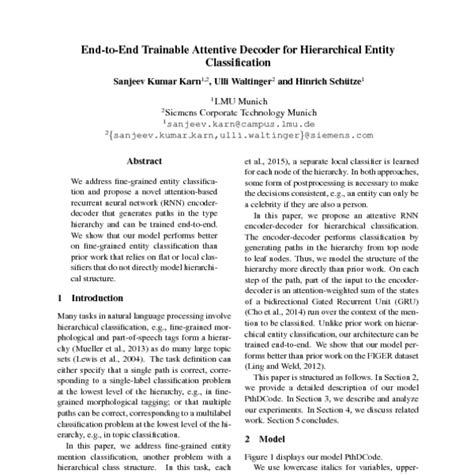 End To End Trainable Attentive Decoder For Hierarchical Entity