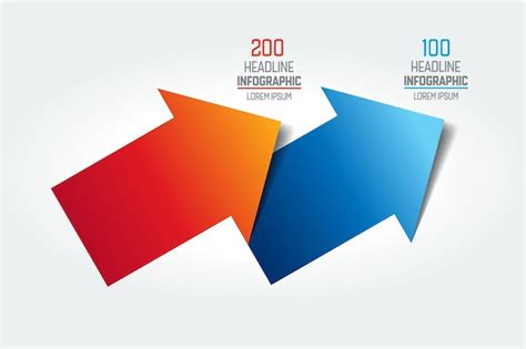 Diagrama de esquema de gráfico infográfico de setas Vetor Premium