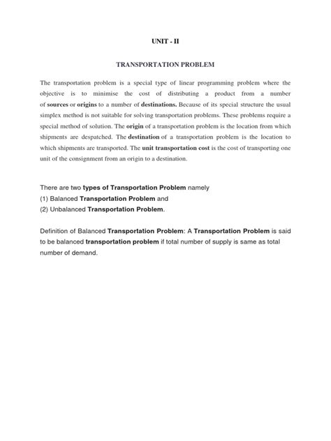 transportation problem pdf mathematics of computing numerical