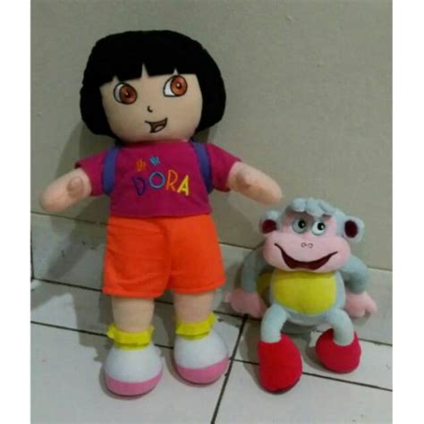 Jual Kado Paket 2 Boneka Dora Dan Boots Kera Monyet Dora The Explorer Nickelodeon Lucu Unik