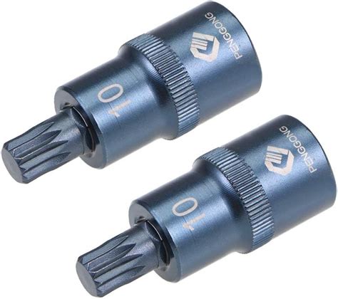 Uxcell 1 2 Drive X M10 10mm Triple Square Spline Bit Socket S2 Steel Bits Cr V