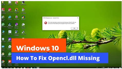 How To Fix Opencl Dll Missing Error In Windows Opencl Dll Error YouTube
