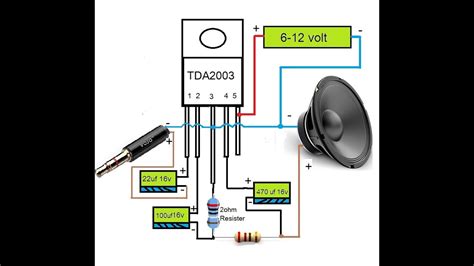 Powerful Amplifier Using Tda 2003 Or Utc2003 Youtube