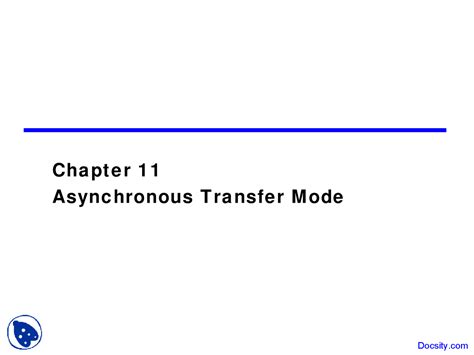 Asynchronous Transfer Mode Data Communications Lecture Slides