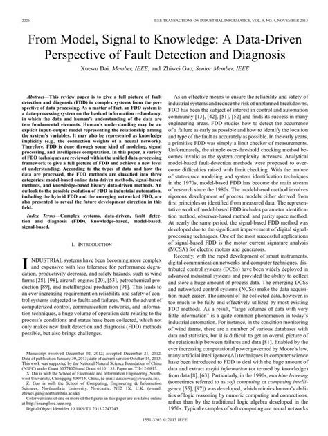 Pdf From Model Signal To Knowledge A Data Driven Perspective Of Fault Detection And