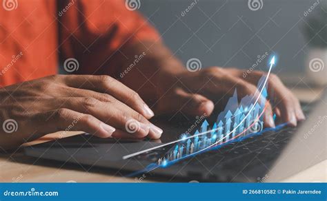 Analyzing Sales Data Graph Growth On Strategy Modern Interface Icons Digital Online Marketing