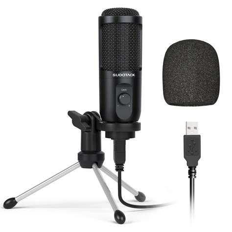 Sudotack St 600 Usb Microphone Condenser Mic Computer Microphone Streaming Mic With Mic Gain For